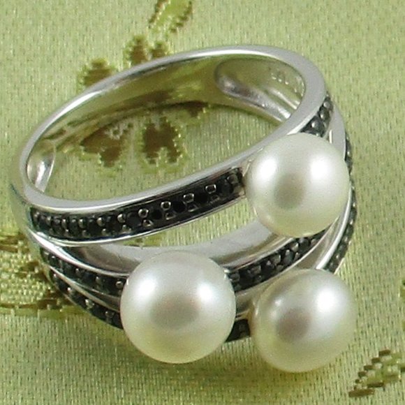 Honora | Jewelry | Honora Cultured Pearl Black Spinel Ring | Poshmark